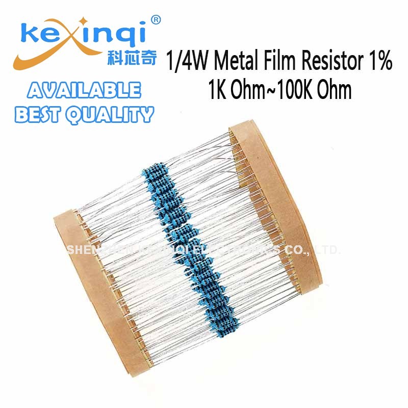 （100pcs）1/4W Metal Film Resistor 1K~100K 1% 2K 2.2K 4.7K 5.1K 10K 15K ...