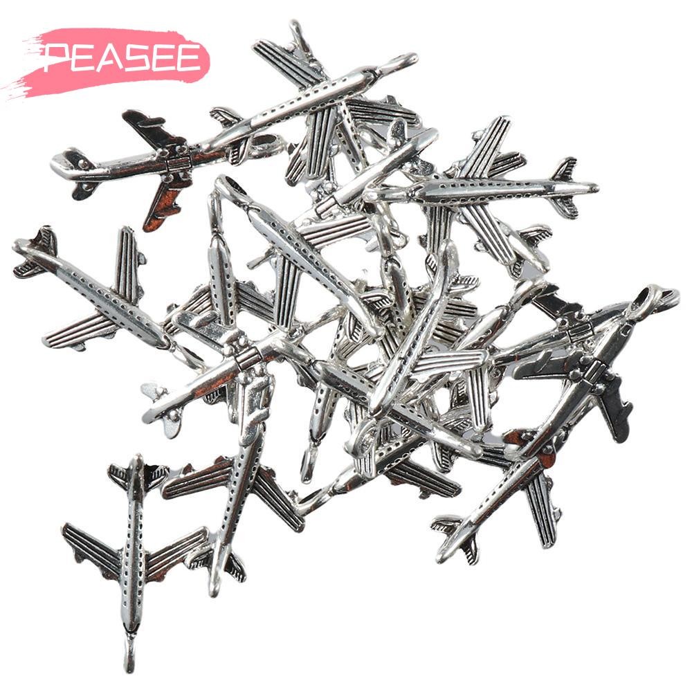 [PEASEE] 100pcs Aircraft Charm Pendant, Plane shape 22.5x15mm Antique ...
