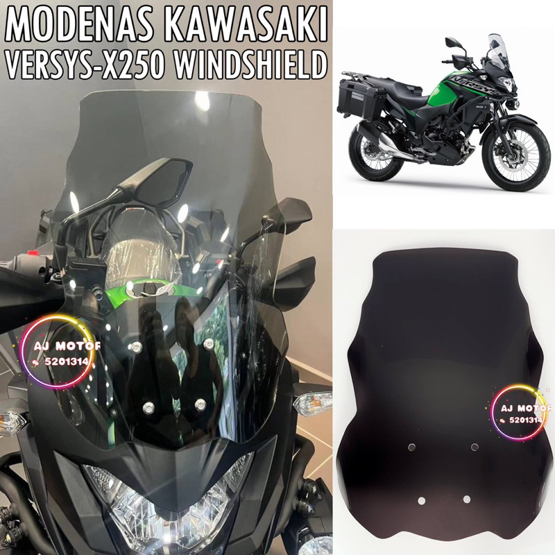 MODENAS / KAWASAKI VERSYS X250 VERSYS 250 2023 WINDSHIELD 45CM BLACK ...