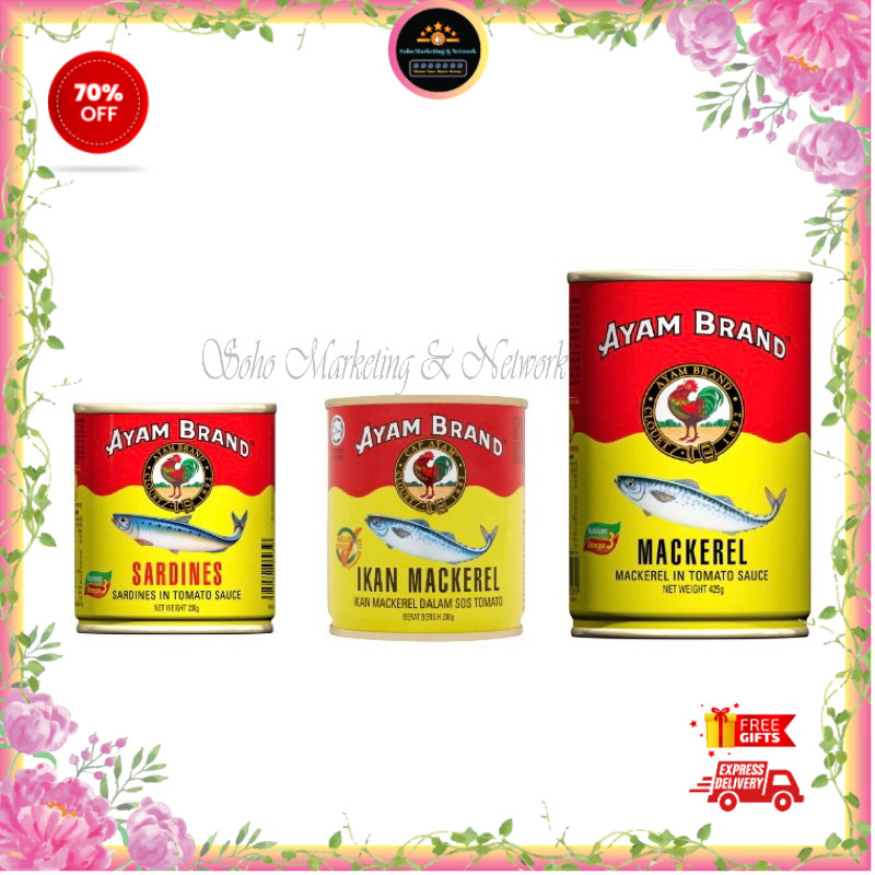 SMN Ayam Brand Sardines Ikan Mackerel / Ikan Sardin in Tomato Sauce - 155/230/425g | Shopee Malaysia
