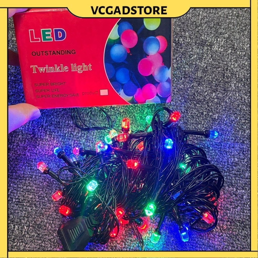 100L Lampu Raya Kelip-Kelip 10M Lampu Multi-Color LED 100 LED Light ...