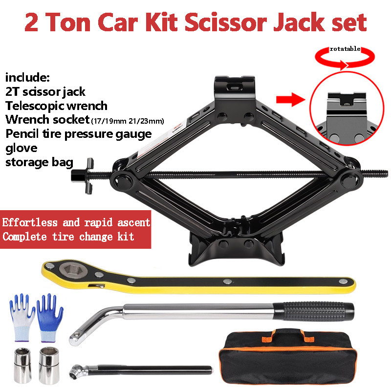 Fast Delivery⚡Car Jack Kit Scissor Jack for Car 2 Ton Tire Jack Tool ...