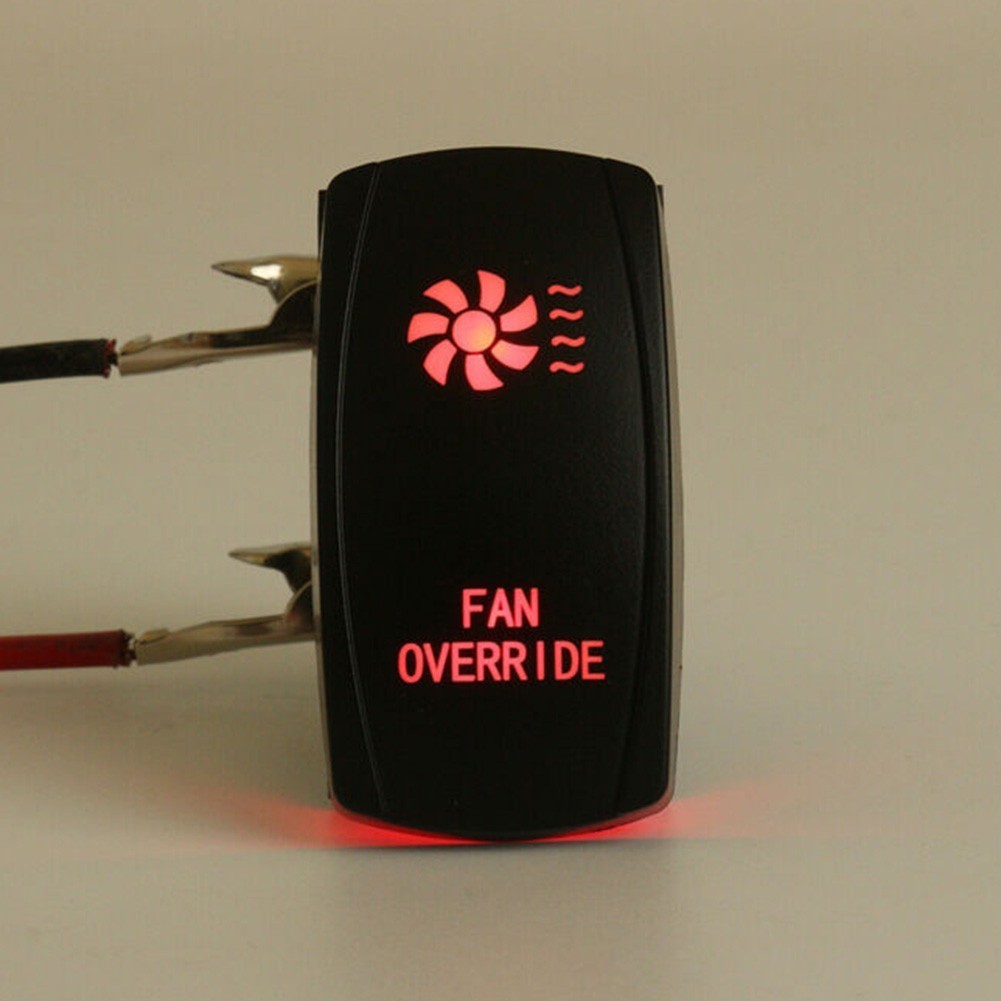 FAIRLAND! 12V 20A 5 Pin Rocker Switch Control Red LED Fan Override For ...
