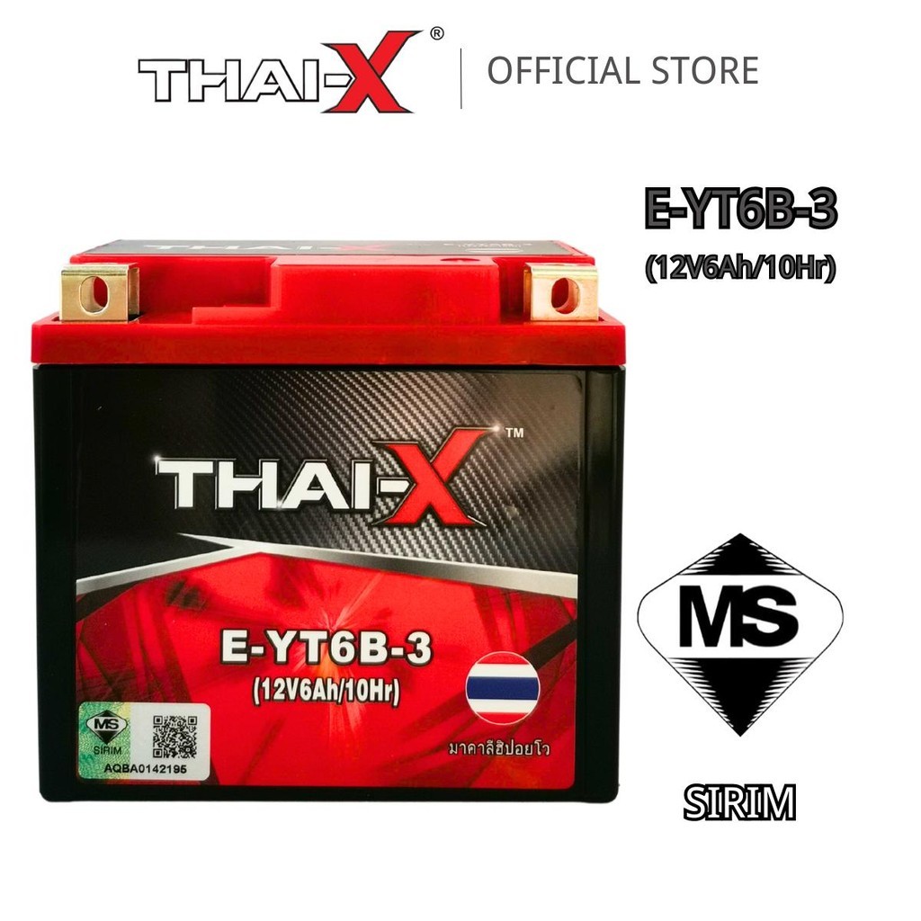 THAI-X YT6B HIGH Motorcycle Battery RSX RS150 AIR BLADE ADV150 PCX150 ...