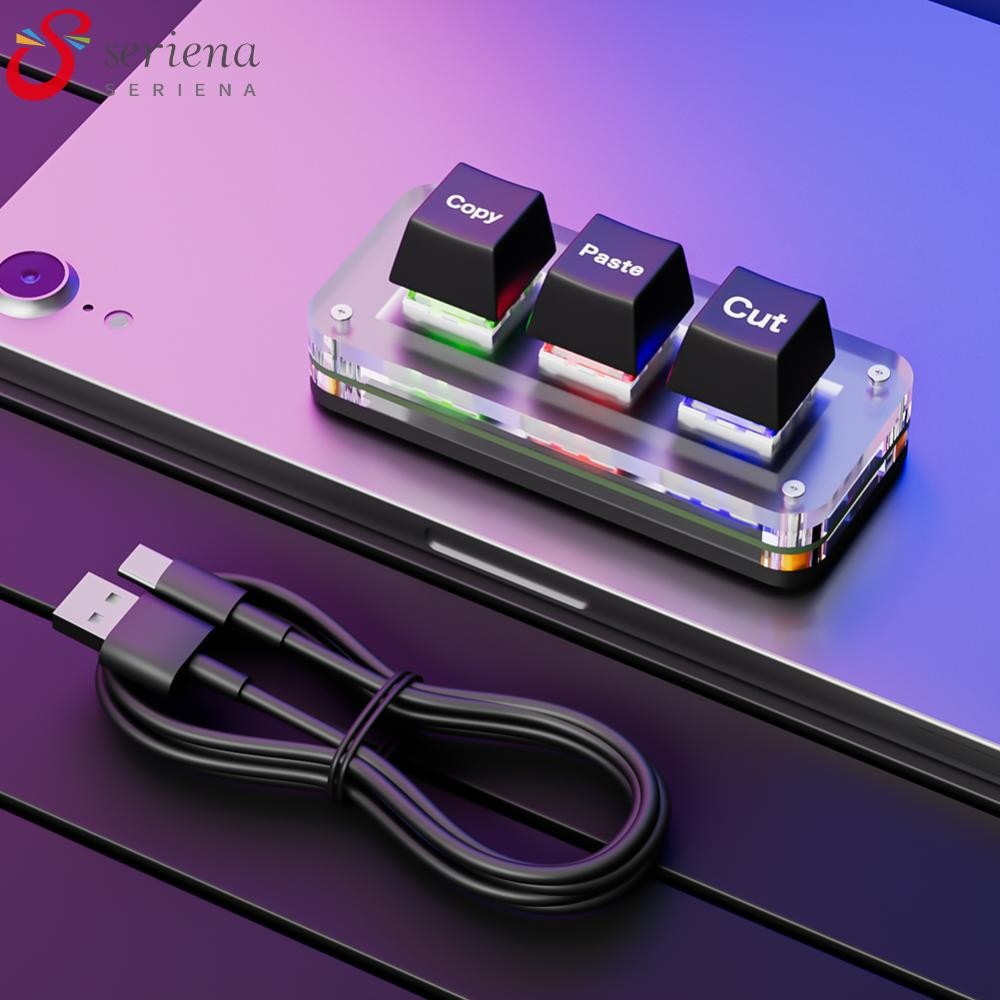 [Seriena.my] RGB Mini Cut Copy Paste Keyboard 3-Key Ctrl X C V Shortcut ...
