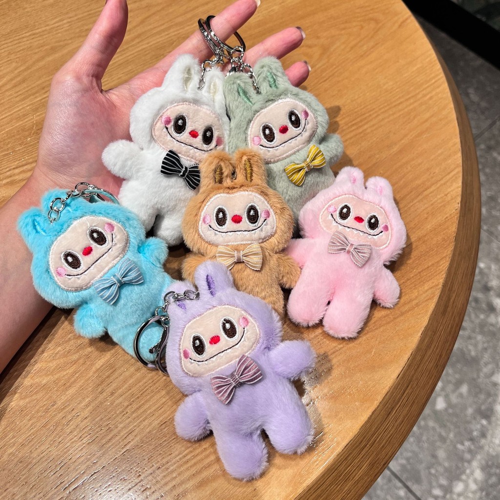 Cartoon Labubu Doll Key Ring Cute Labubu Plush Doll Keychain Pendant ...