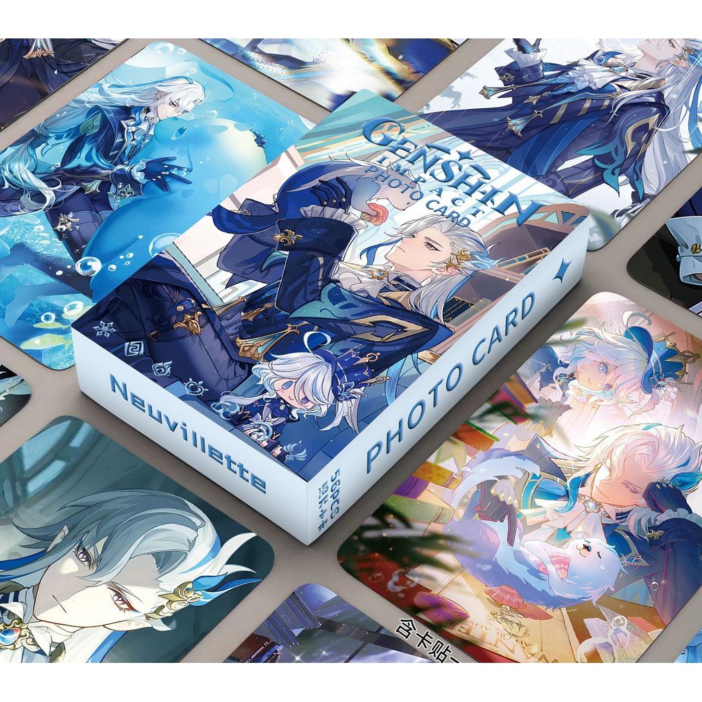 56 PCS ﻿Game Anime Genshin Impact ,Neuvillette Lomo Laser Card, Photo ...