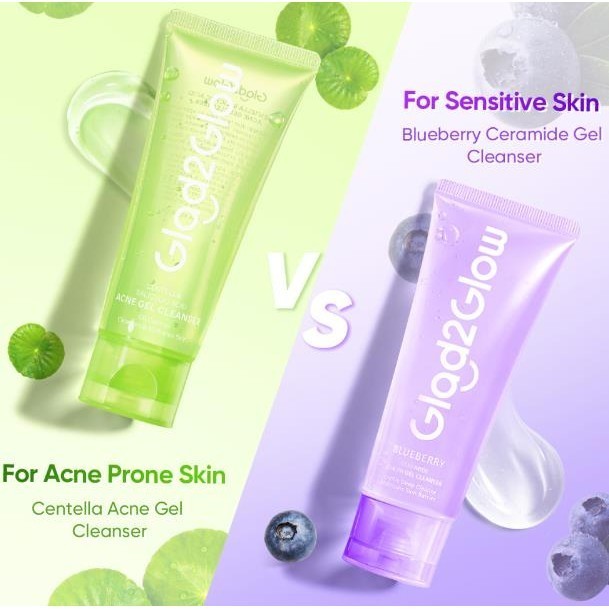 Glad2Glow G2g Cleanser Series Blueberry Ceramide Centella Salicylic ...
