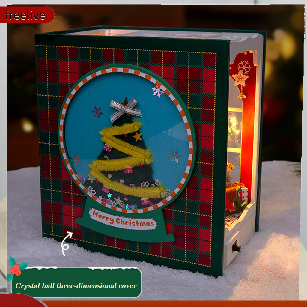 {freelive} Christmas Theme Mini House Mini House Model Christmas Mini ...