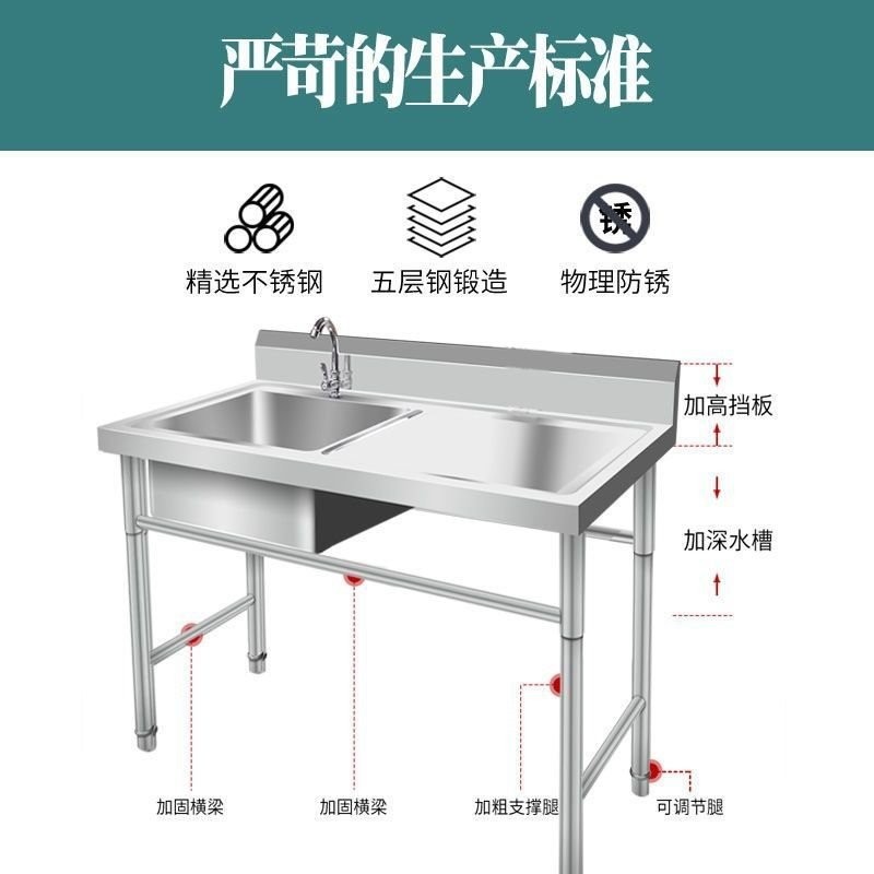 Commercial Stainless Steel Sink with Bracket Kitchen Single Double Pool ...