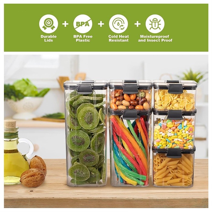 Bekas Makanan Transparent Kedap Udara Food Storage Container Plastic ...