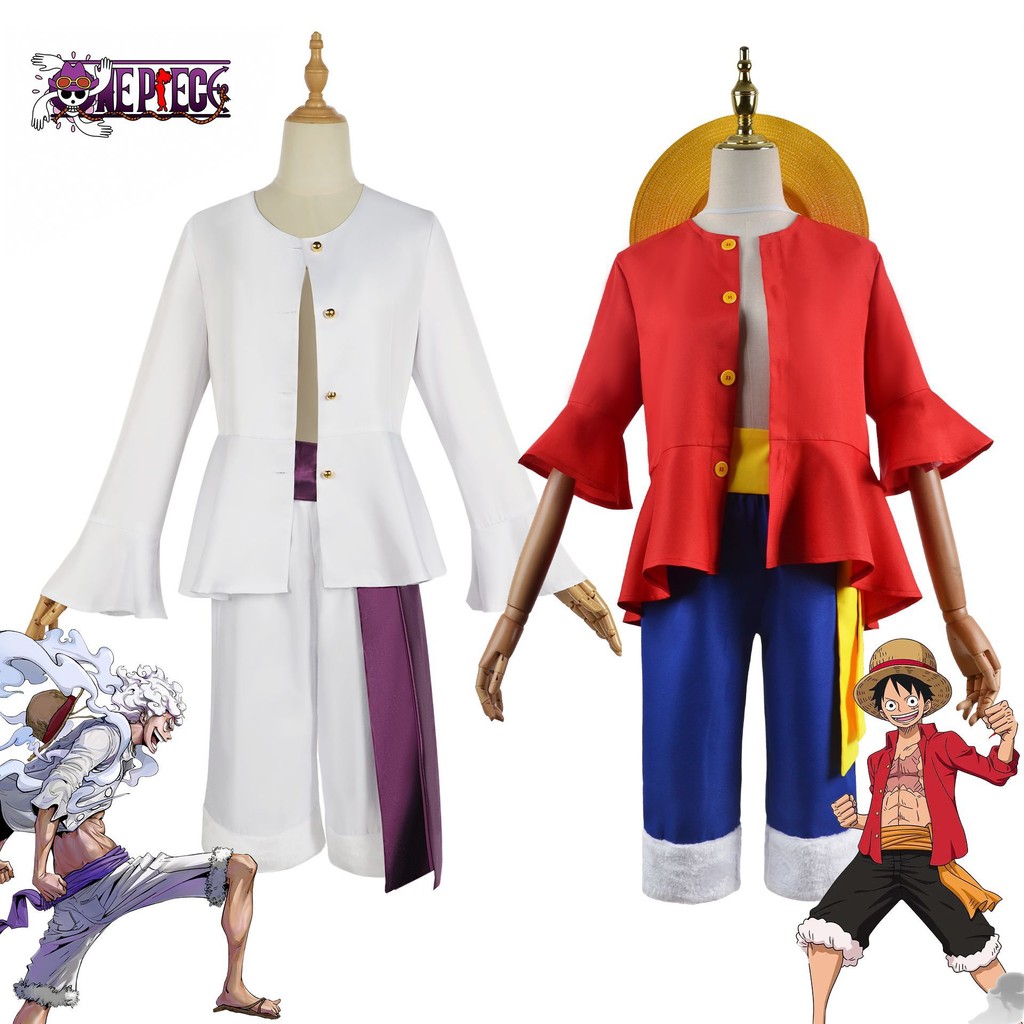 Anime Cosplay Kids Adult Girls One piece Luffy cos Clothing Clothes Two ...