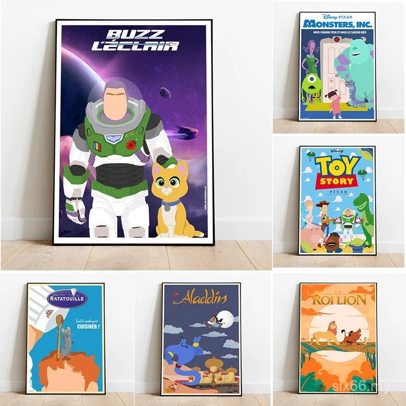 Disney Movie Poster Cartoon Film Aladdin Buzz the lightning Prints ...