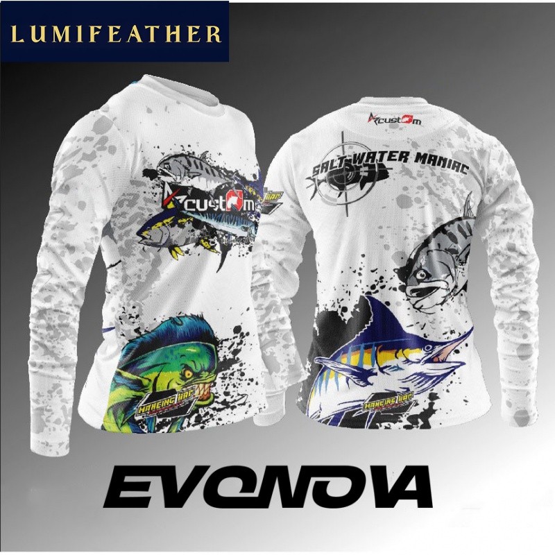 LumiFeather New Design Baju Pancing Long Sleeve Fishing Suit Long ...