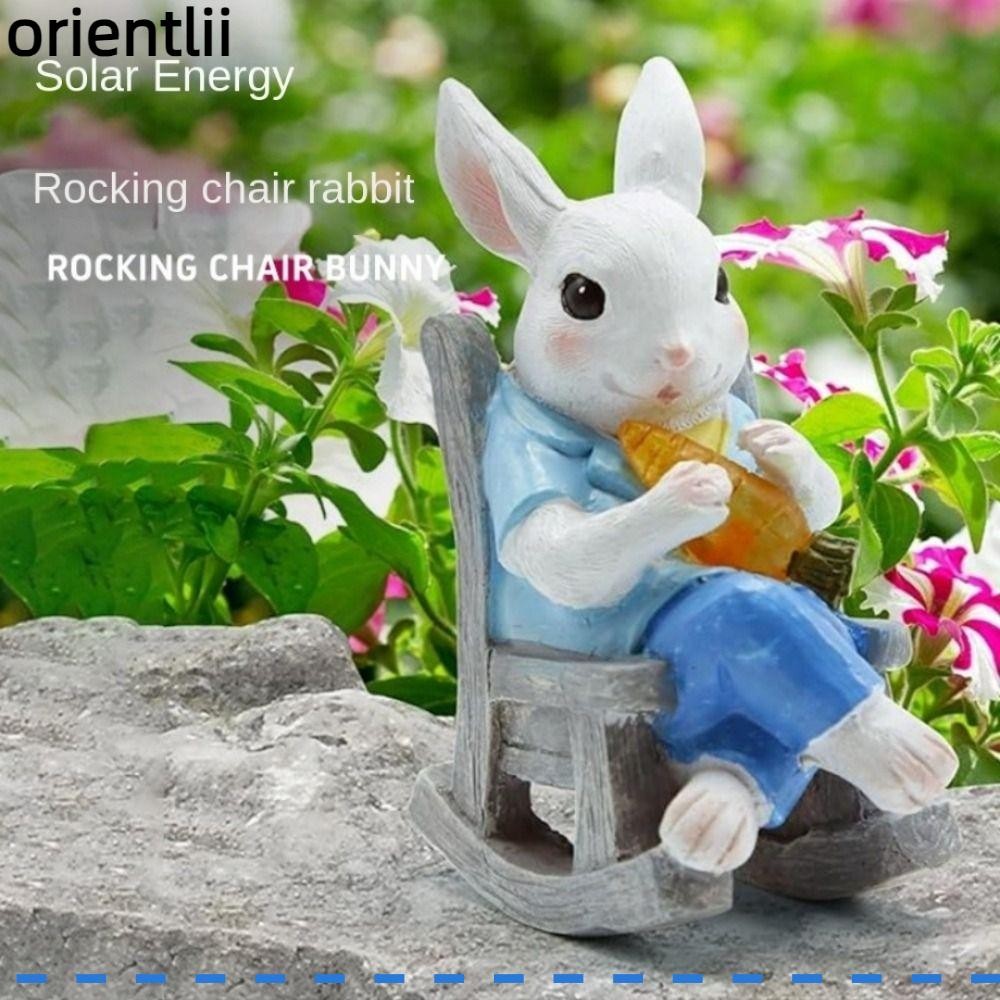 ORIENTLIIY Rabbit Night Light, Rabbit Reading Rocking Chair Desktop ...