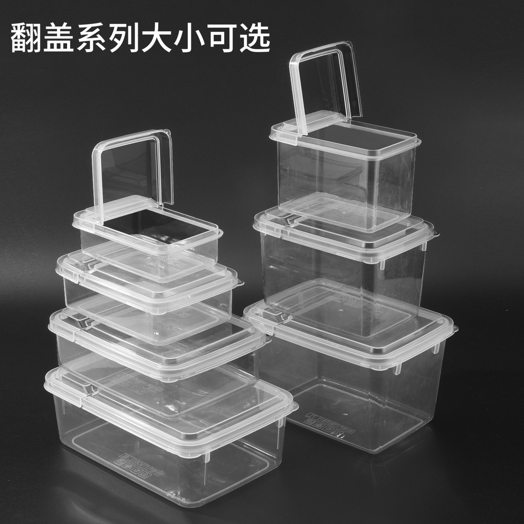 Flip Foodstuff Box Lift the Lid Crisper Flap Lid Storage Transparent ...