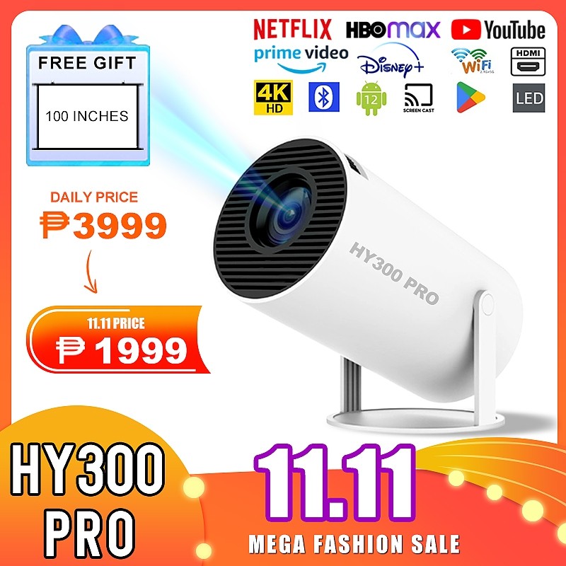 HY300 PRO Mini Projector 4k HD Smart projector portable Projector For ...
