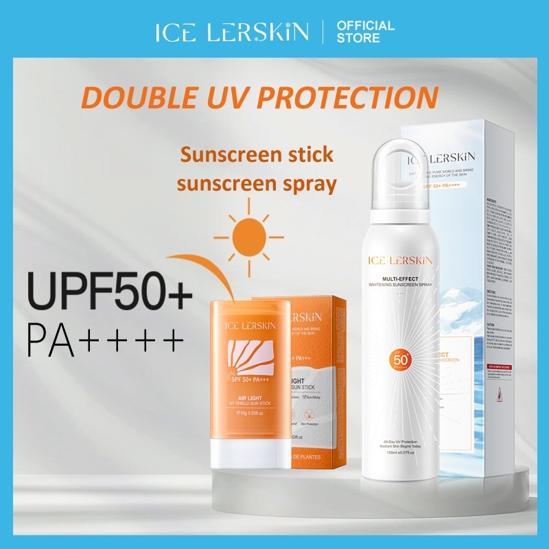 ICE LERSKIN Double UV Protection Set Air Light UV Sheild Sun Stick ...