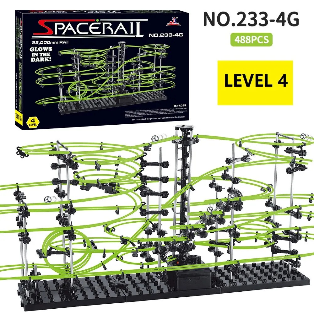 Marble Run Maze Race Track Games Luminous Spacerail Roller Coaster ...