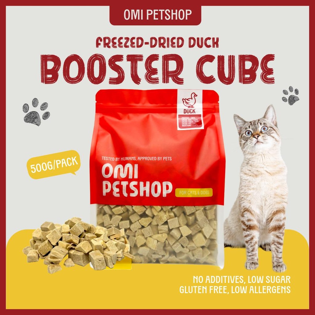 OMI Petshop 500g/pack Duck Booster Gemuk Itik Cat Food Dried Freeze ...