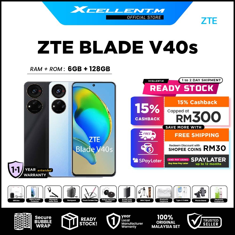 ZTE Blade V40s [6GB RAM 128GB ROM] - Original ZTE Malaysia | Shopee ...