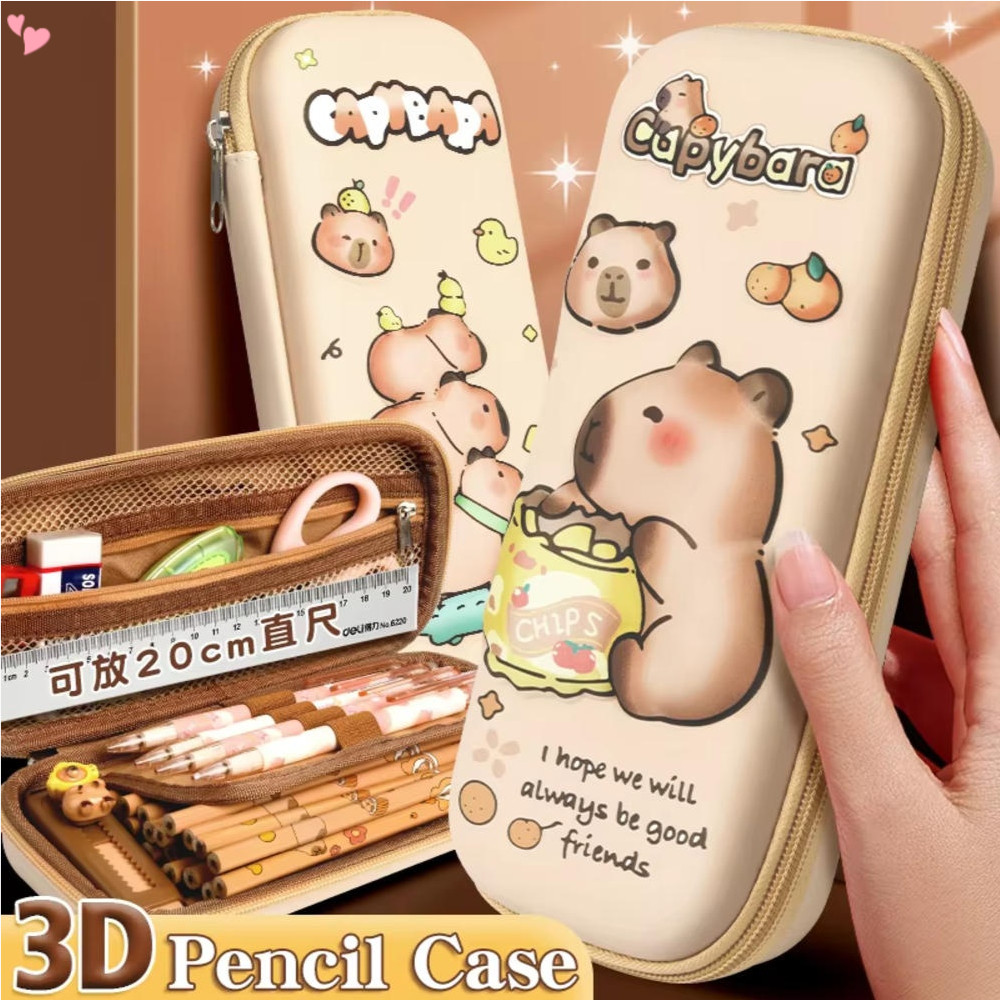 Cartoon Pencil Case, 3D EVA Storage Pouch Pen Holder for School, Large ...