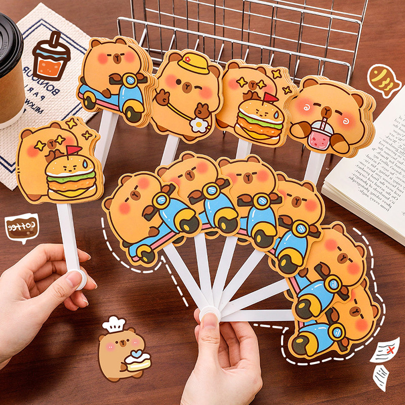 Cartoon Capybara Mini Folding Fan Cute Hand Fans Summer Cooling Tool ...