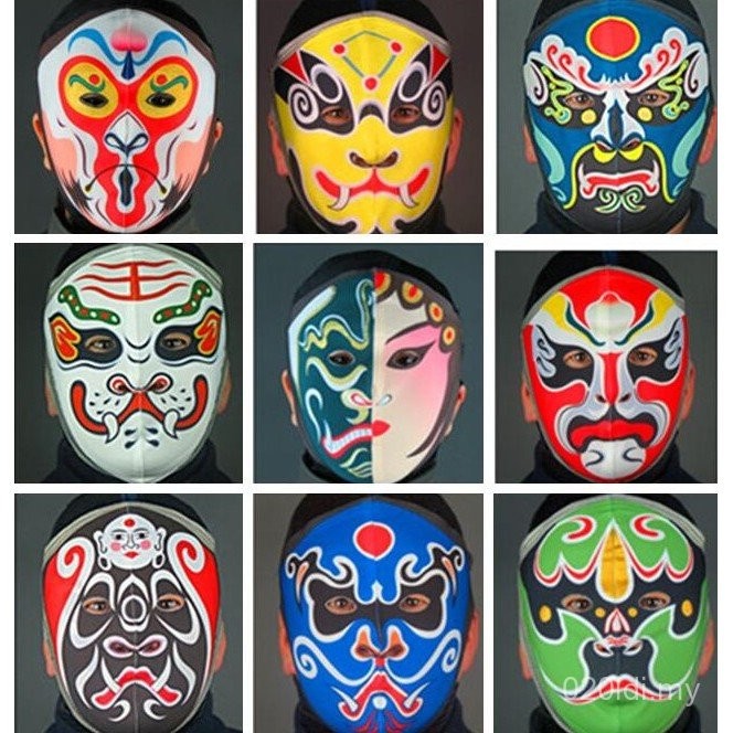 Topeng Menukar Muka Opera Sichuan 3D Baharu Double Crepe Topeng Muka ...