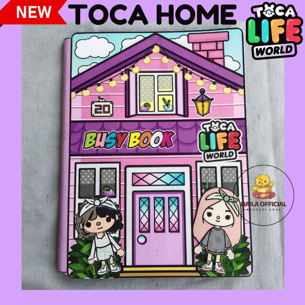 HP Paper Doll Toca Boca Life World Purple House In Quite Busy Book ...