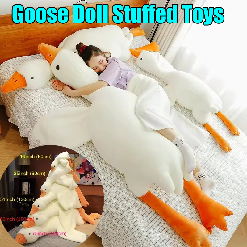50/90/130/160CM Goose Doll Stuffed Toys Big white Goose Plushie Funny ...