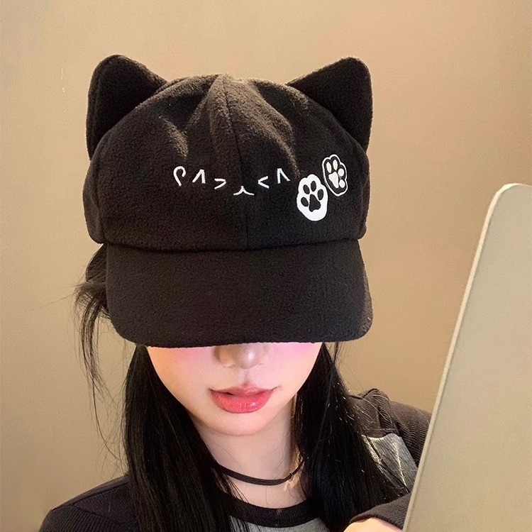 Cute Cat Ears Hat for Women Anime Animation Cosplay Baseball Cap Autumn ...