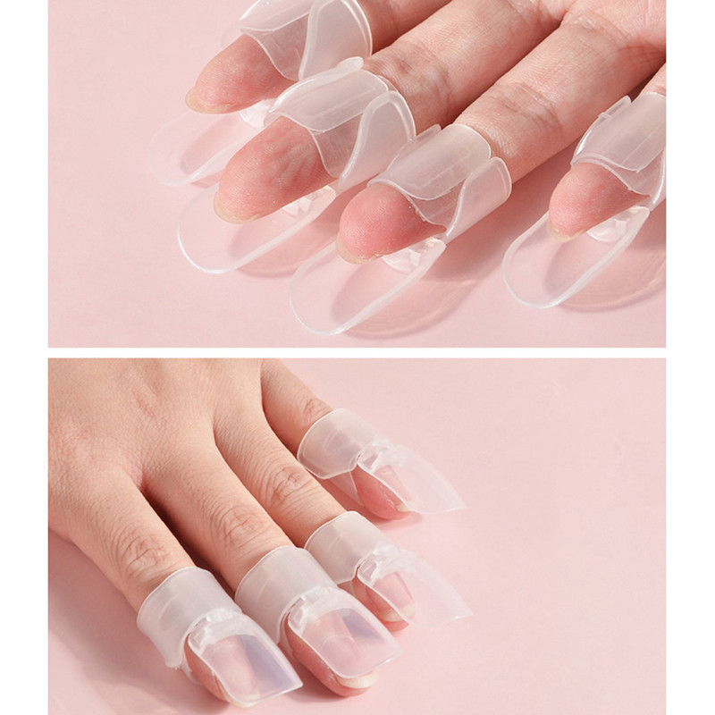 [eetmo] 10Pcs/Set Manicure Finger Transparent Protective Cover Polish ...