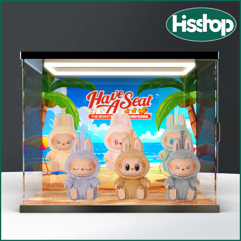 Model cabinet,Popmart LABUBU have a seat Vinyl Plush display box ...