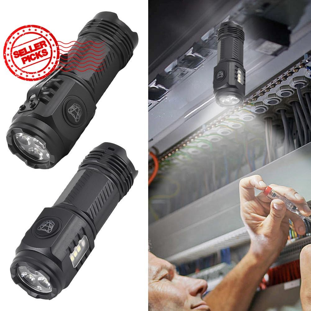 Flashlight Three Eyes Strong Light Mini Thumb Flashlight Light High ...