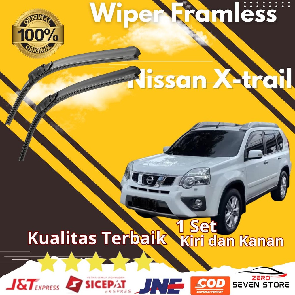 Frameless Car Wipers Nissan X-Trail Xtrail T31 Pair of 2 PCS Left and ...