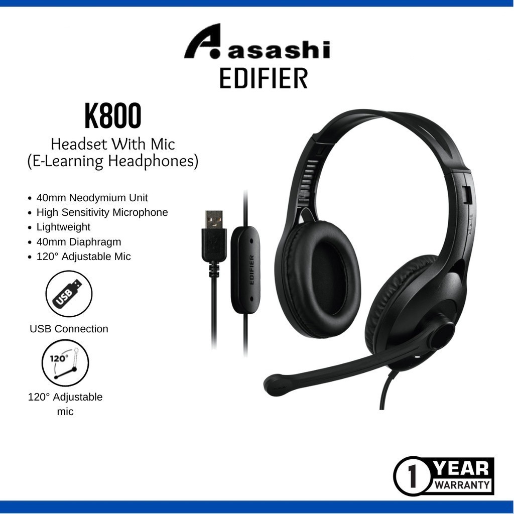Edifier K800 USB / K800USB Headset With Mic | Shopee Malaysia