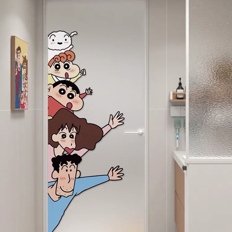 Crayon Shin-Chan Wall Stickers Cute Funny Cartoon Anime Glass Stickers ...