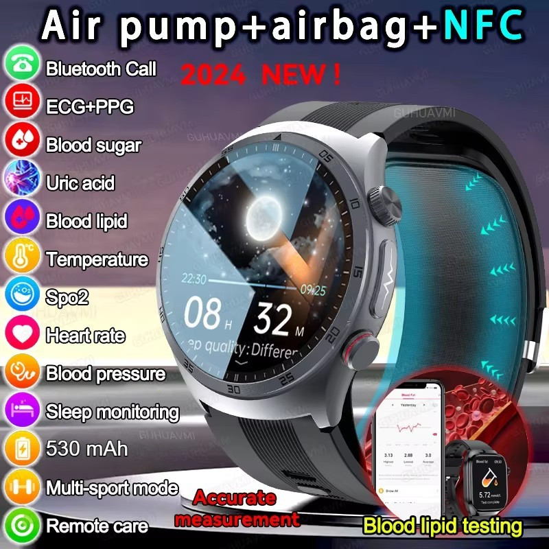 Precise Detection Blood Pressure Health Smart Watch Men Women Air Pump ...