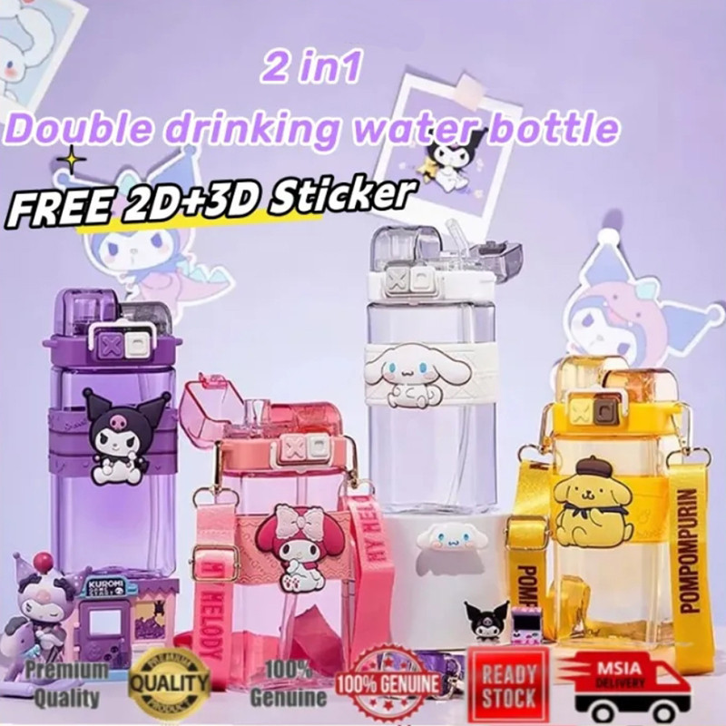 【24h Shipping】520ml Sanrio Kuromi Cute Kids Water Bottle Portable School Botol Air Budak Botol ...