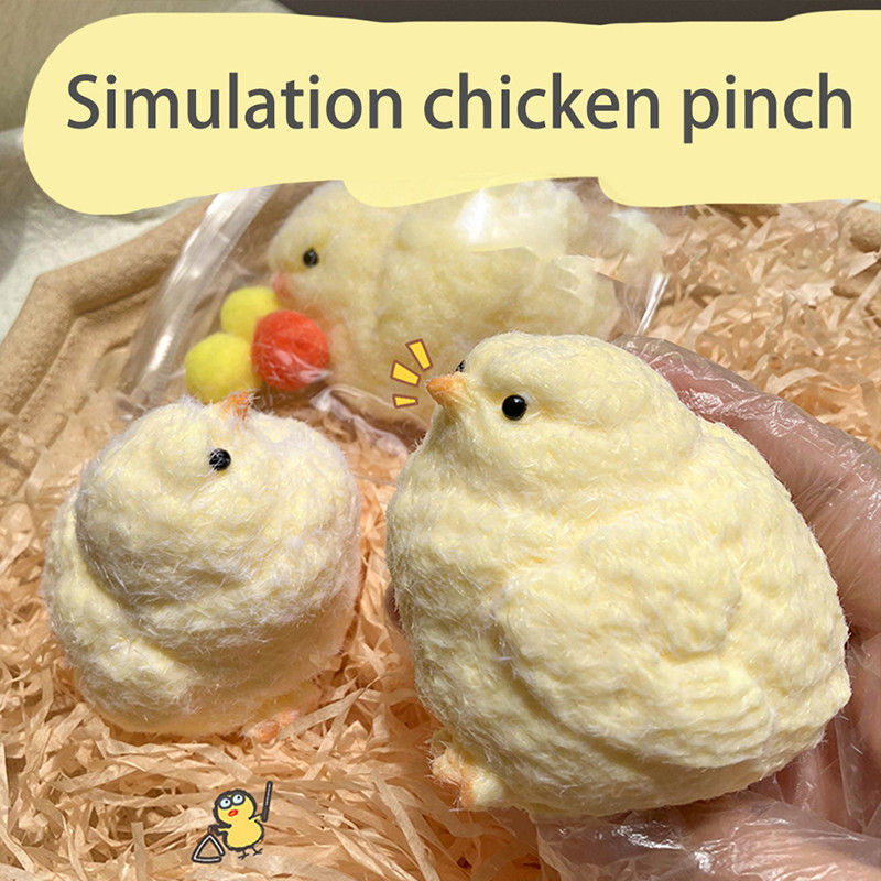 Handmade Taba Squishy Big Yellow Chick Toy TPR Chicks Stress Relief ...