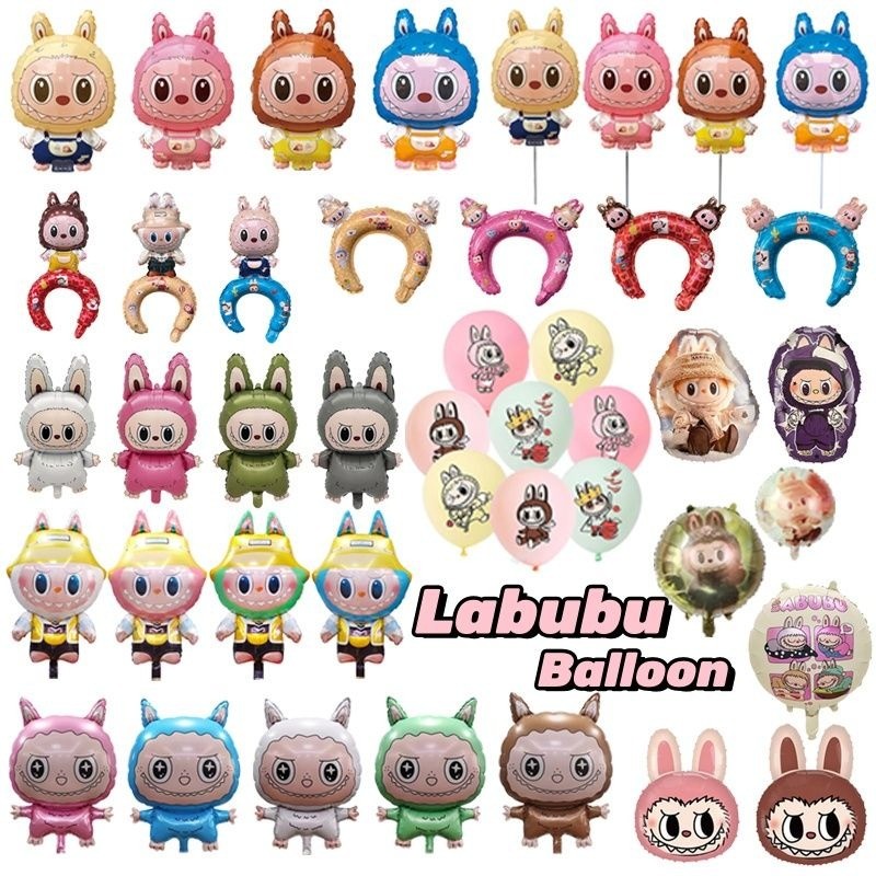 Cartoon Cute Labubu Shape Big Hair Hoop Yellow Hat Aluminum Film ...