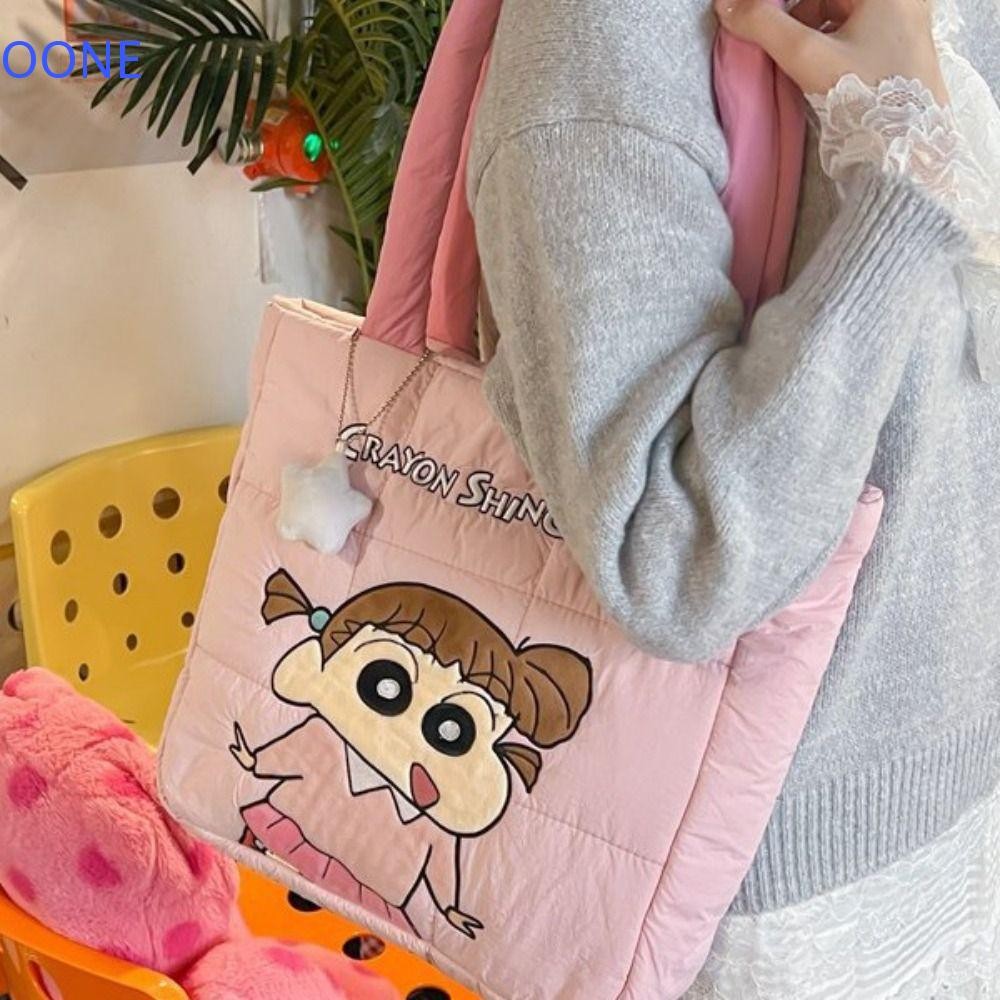 OONE Crayon Shin-chan Shoulder Bags, Printed School Bag Down Cloth Tote ...