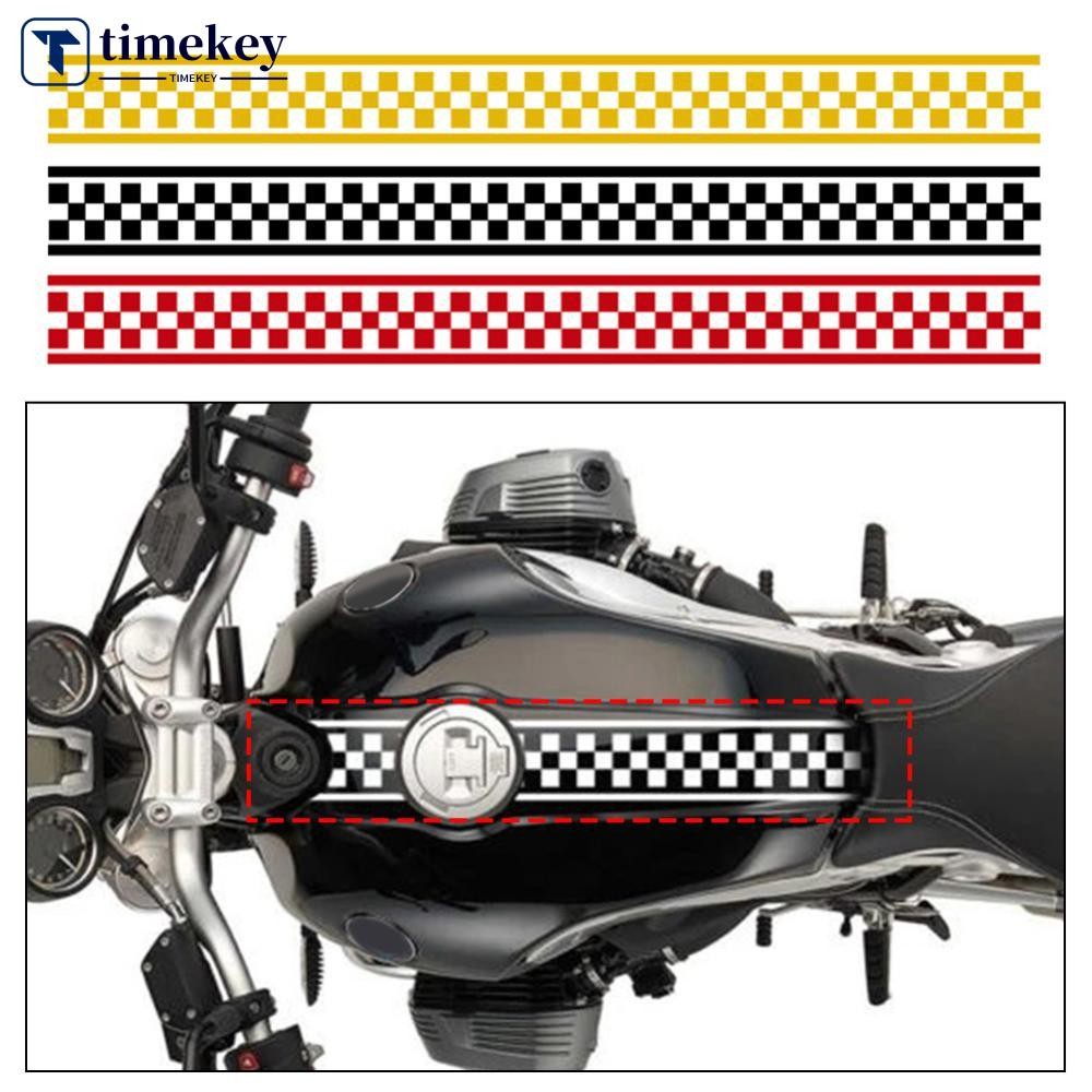 TIMEKEY Motorcycle Checkered Racing Stripes Decals Stickers Cafe Racer ...