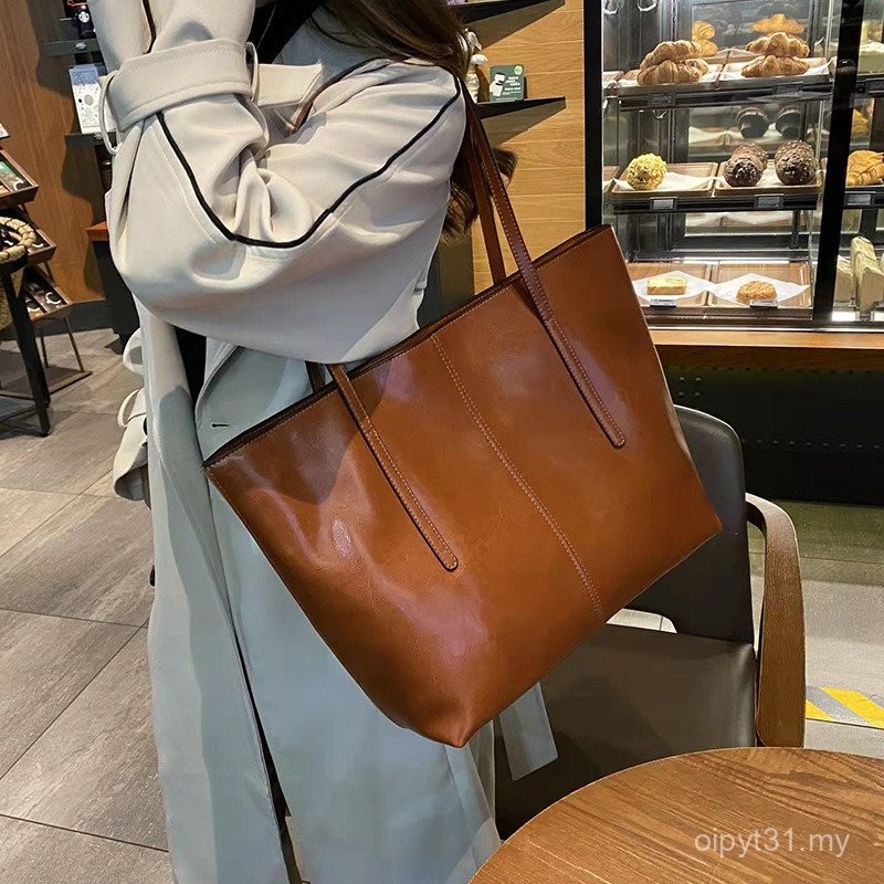 Beg tangan kulit jenis popular Beg bahu tekstur salutan kulit lilin ...