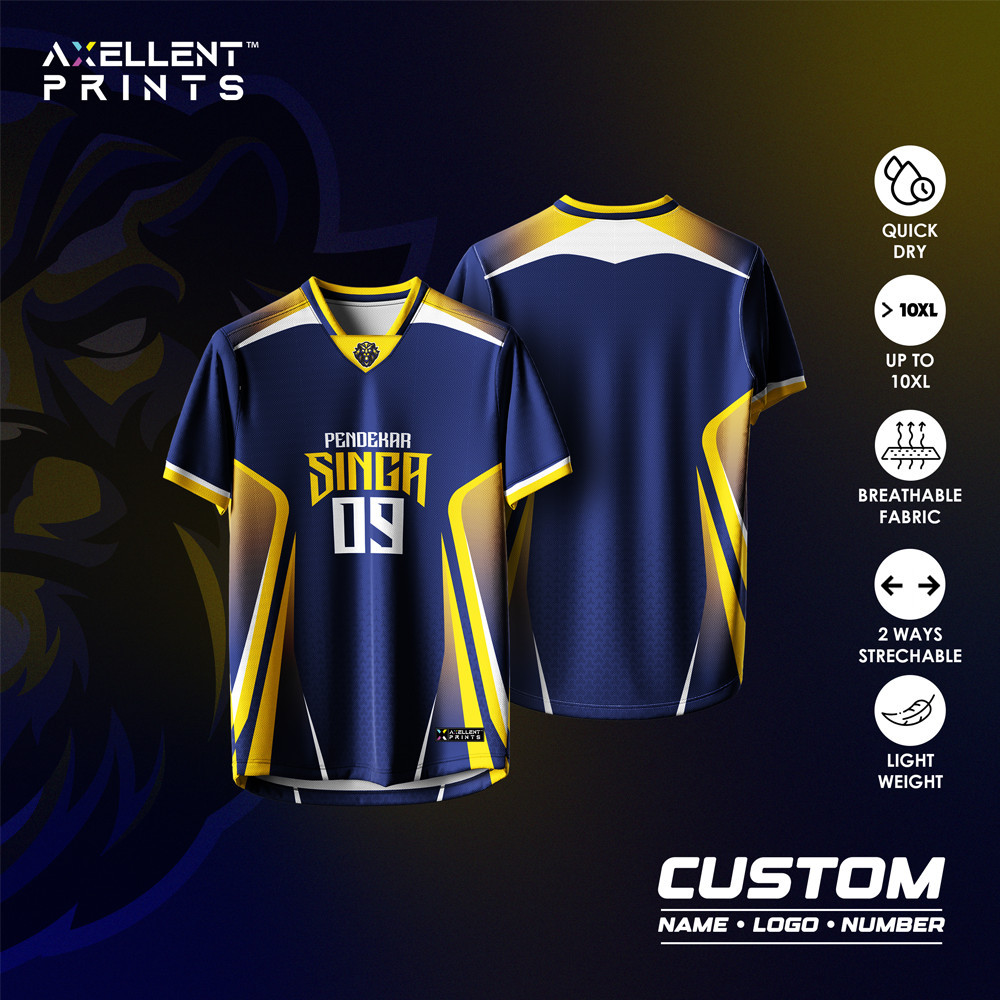 Axellent Prints States Series Pendekar Singa Baju Jersey Custom Name ...