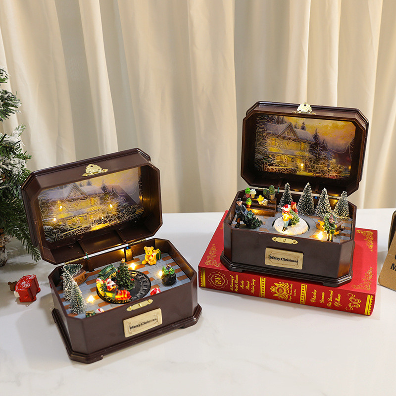 New Pattern Christmas Music Box Home Christmas Decorations Cartoon Cute ...