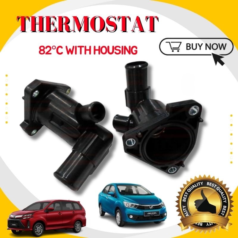 Thermostat 82°C with Housing for Toyota Avanza, Bezza, Myvi, Vios, Rush ...