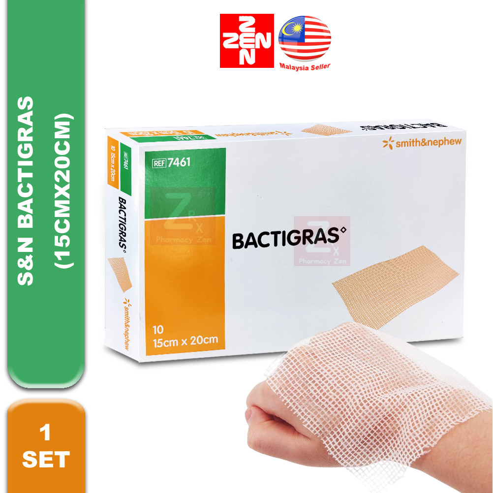 [1 BOX] Smith & Nephew Bactigras Medicated Paraffin Gauze Dressing ...