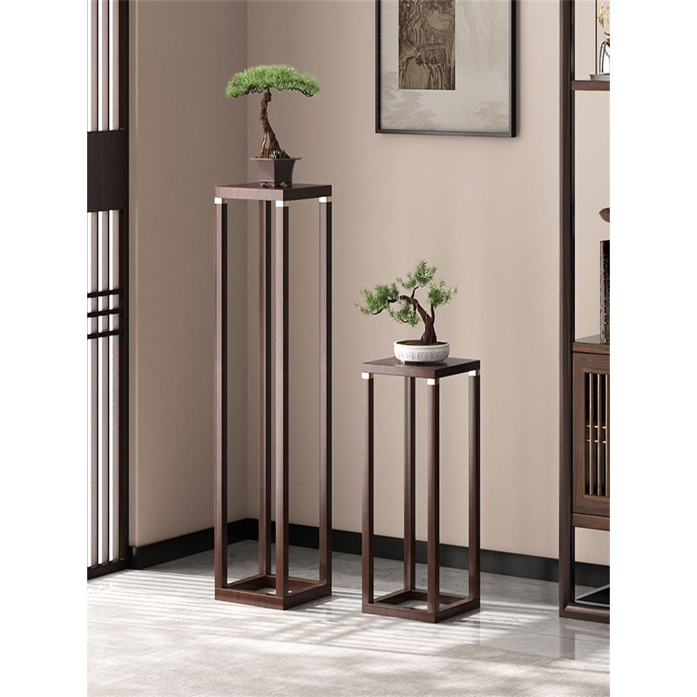 Rak Penyimpanan Kayu Pepejal Berdiri Bunga Vintaj Berdiri di lantai ...