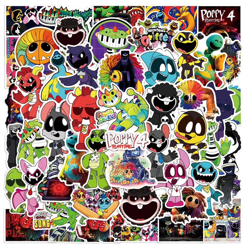 50-Piece Poppy Playtime Chapter 4 Graffiti Stickers | Waterproof Vinyl ...